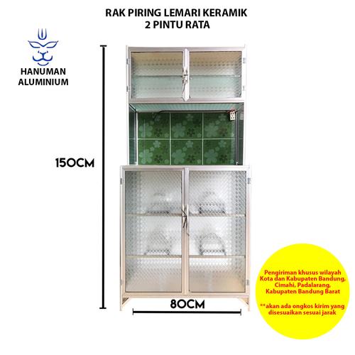 Jual Rak Piring Lemari Keramik 2Pintu Rata (Polos / Gambar) KHUSUS ...
