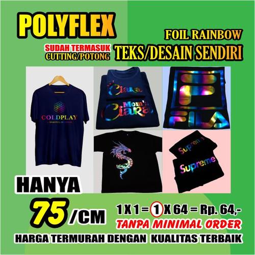 Jual Polyflex Cutting Sablon Digital Satuan Desain Logo Custom Foil ...