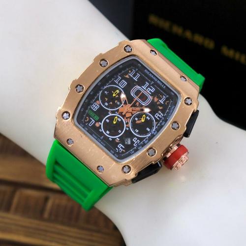 Jual Jam Tangan Pria RM Crono Aktif Warna Body Rosse Gold Tali Hijau ...