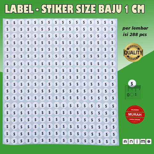 Jual LABEL - STIKER SIZE BAJU - S - Jakarta Utara - ANIMO LABEL | Tokopedia