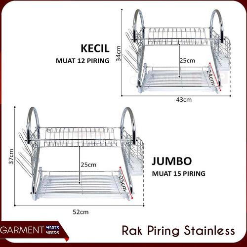Jual Rakpiring - Rak Piring Rak Penyimpanan Dapur 2 Susun Anti Karat ...