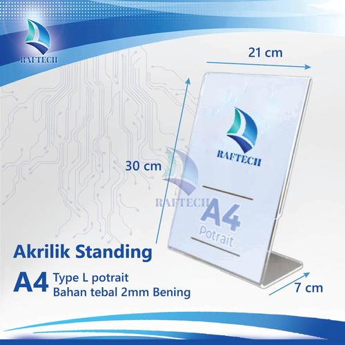 Jual Akrilik A4 L 2mm/ Menu / Akrylik / Brosur / Akrilik A4 L Portrait ...