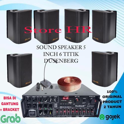 Jual paket speaker DUSENBERG 6 titik 5 inch sound cafe restoran rapat ...