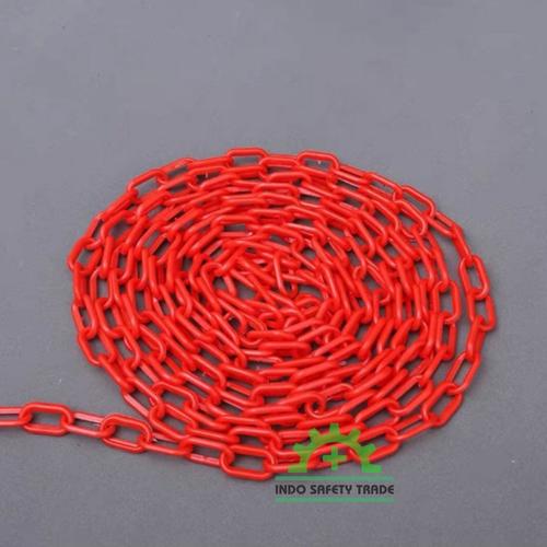 Jual Rantai Plastik/Plastic Chain 8mm x 25 Meter (Merah,Kuning)Safety ...