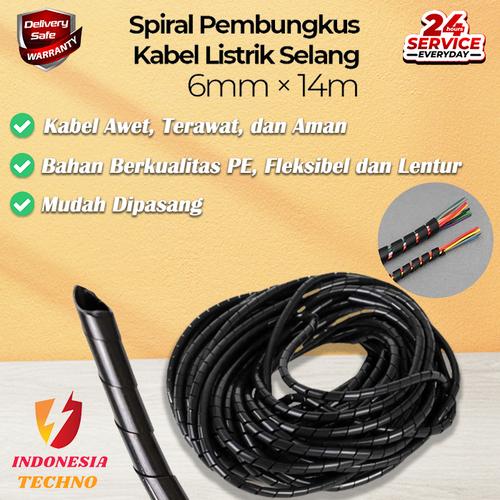 Jual Spiral Pembungkus Pelindung Kabel Listrik/Selang Organizer 6mm ...