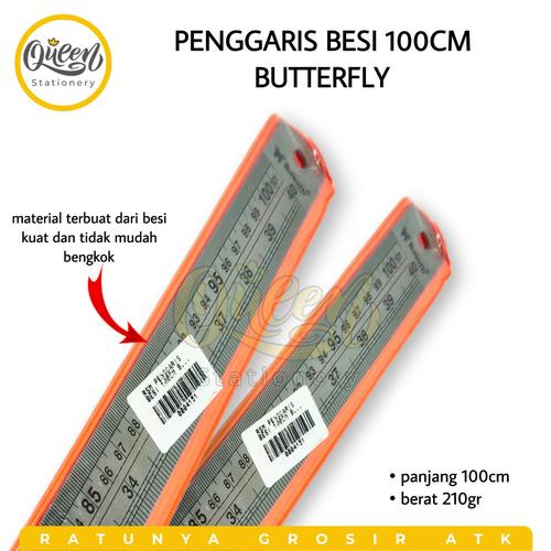Jual PENGGARIS BESI 100CM BUTTERFLY MISTAR GARISAN PANJANG 1 METER (R ...
