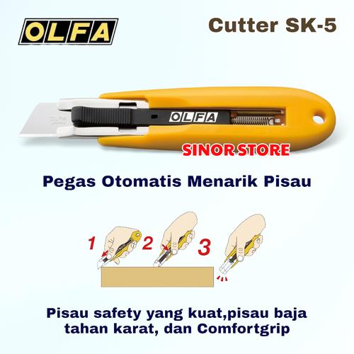 Jual OLFA SAFETY Cutter SK-5 Self Retracting Pisau Ditarik Pegas Otomatis - Kab. Bekasi - SINOR ...