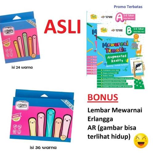Jual magic crayon ajaib segitiga asli crayonlab 24 36 warna - Buku ...