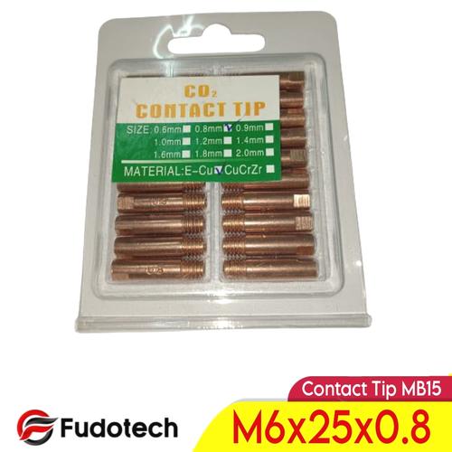 Jual Fudotech Kontak Contact Tip MB15 M6x25x0.8 Mig Co Co2 Torch MB 15AK - Jakarta Barat ...
