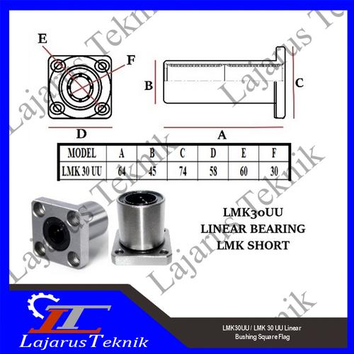 Jual LMK30UU / LMK 30 UU Linear Bushing Square Flag - Kota Cimahi ...