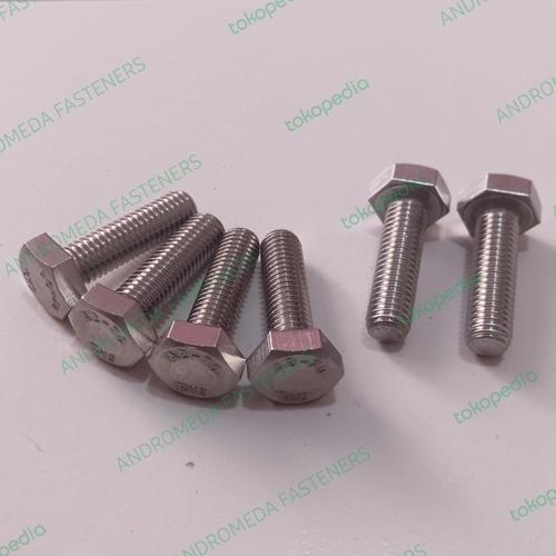 Jual BAUT STAINLESS M4x20 / BAUT HEX STAINLESS M4x20 / HEX BOLT SS304 ...