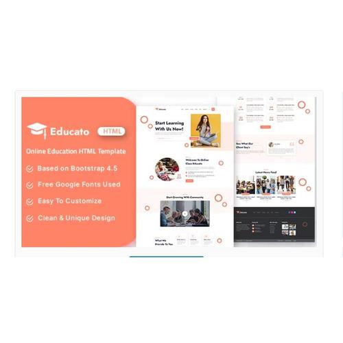 Jual Educato Online Education Bootstrap 4 Html Template - Jakarta Selatan - prime course | Tokopedia