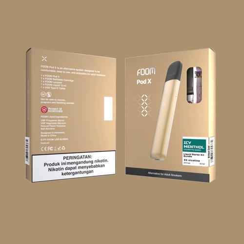 Jual Bundle Foom X Pod Kit BRILLIANT GOLD Bundling Liquid Saltnic 15ml ...