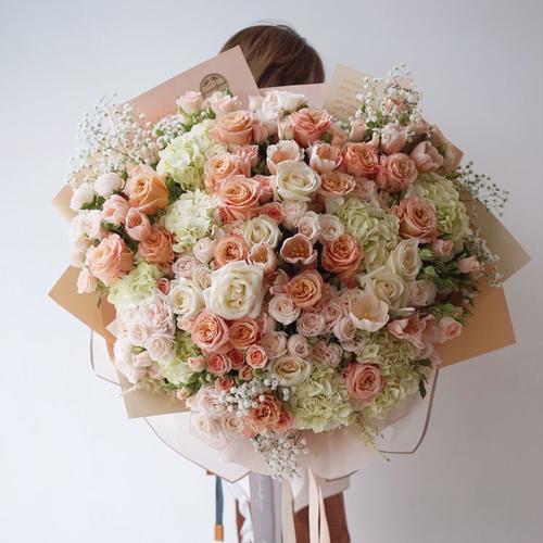 Jual Jumbo Sunset Hydrangea Bouquet Bucket Buket Bunga Segar Fresh ...