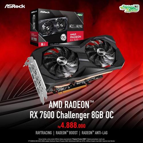 Promo ASROCK AMD Radeon RX 7600 Challenger OC 8GB GDDR6 Cicil 0% 3x ...