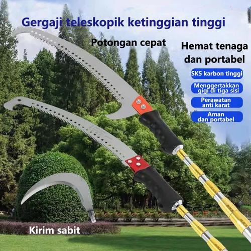 Jual Gergaji Teleskopik ada Galah Tongkat Pemangkas Batang Pohon 4 5 6 7M - 7 Meter - Kota ...