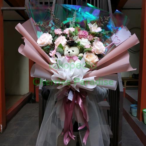 Jual Buket Bunga Artificial Bouquet Bunga Palsu Hologram Jumbo 70cm ...