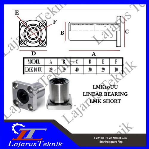 Jual LMK10UU / LMK 10 UU Linear Bushing Square Flag - Kota Cimahi ...