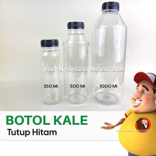 Jual BOTOL KALE BOTOL PLASTIK PET TEBAL TUTUP HITAM BOTOL MINUMAN KEKINIAN - 250 Ml - Kota ...