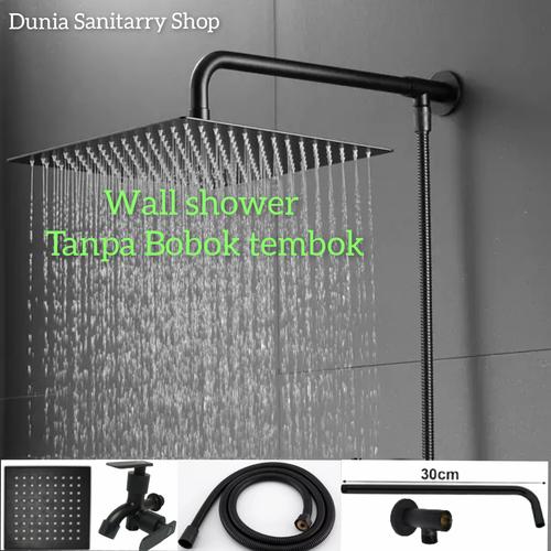 Jual Wall shower tanpa bobok tembok,Head shower pvc + kran instalasi ...