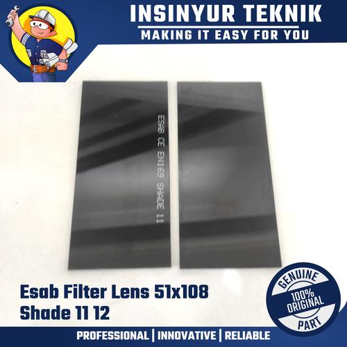 Jual Kaca Kedok Las ESAB Filter Lens Shade DIN 11 12 Hitam - No.11 ...