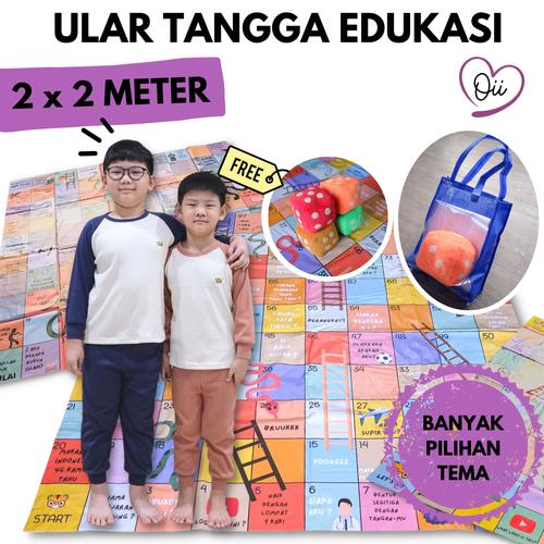 Jual Ular Tangga Jumbo Karpet Raksasa Mainan Edukasi Anak Gratis Dadu ...