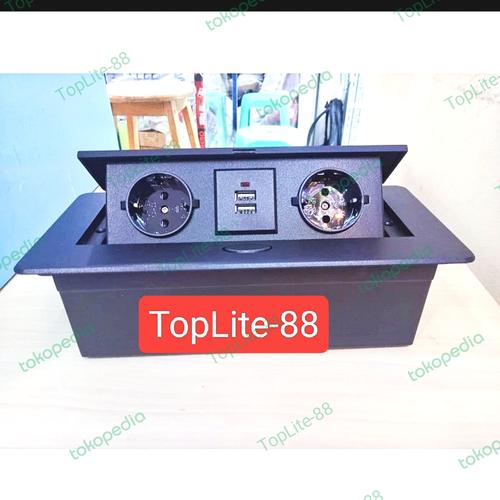 Jual Stopkontak Meja Meeting Flip/Pop Up Isi 2 Arde+USB Isi 2 Colokan ...