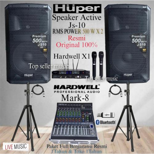Jual PAKET SOUND SYSTEM SPEAKER AKTIF HUPER JS10 15 INCH MIXER MARK-8 ...