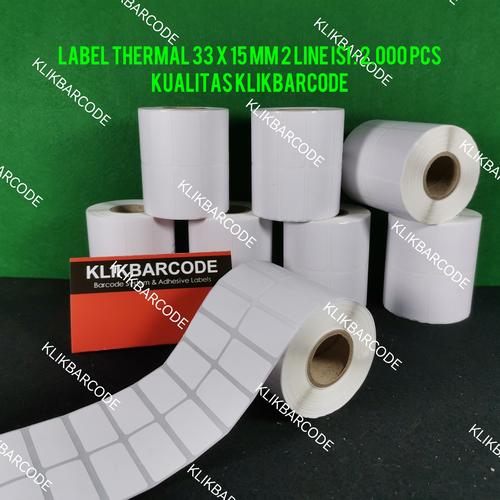 Jual LABEL BARCODE 33 X 15 mm KERTAS STICKER LABEL THERMAL 33x15mm ...