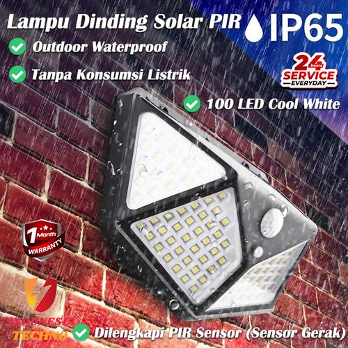Jual LAMPU DINDING SOLAR OUTDOOR LED TENAGA SURYA PIR SENSOR 100 LED ...