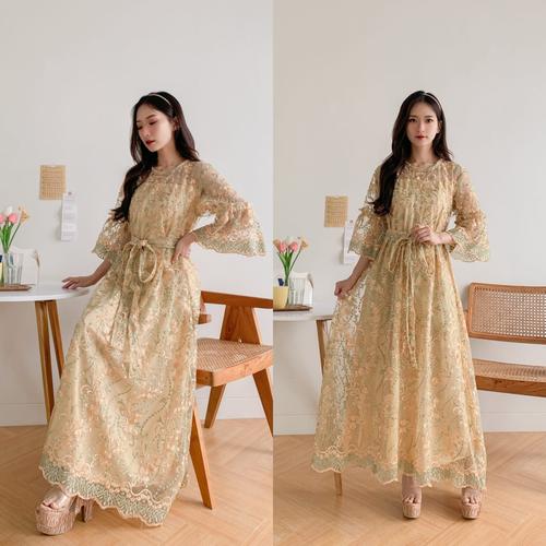 Jual dress danisa kuning baju pesta baju kondangan cantik murah dan at ...