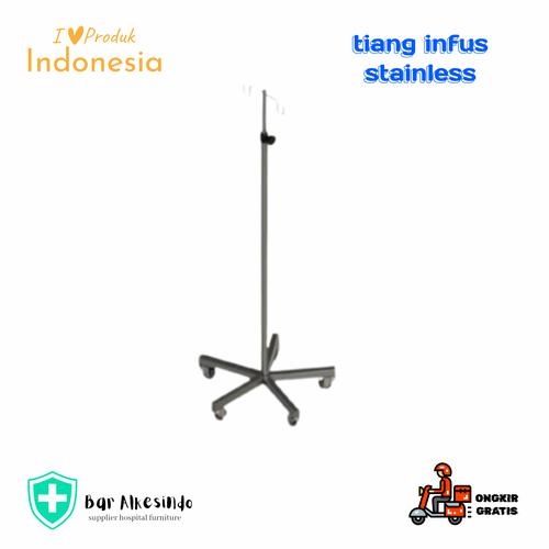 Jual tiang infus medis kaki stainless | tiang infus stainless kaki 5 ...