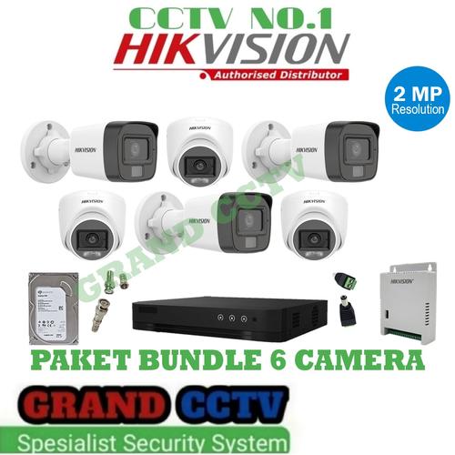Jual PAKET CCTV 6 CAMERA HIK VISION 2MP DVR 8 CHANNEL TURBO HD AUDIO ...
