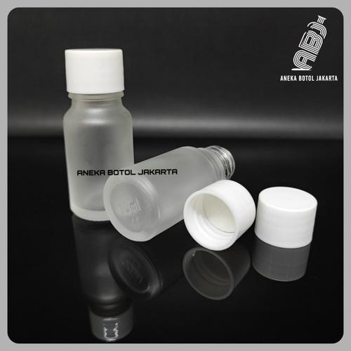 Jual Botol kaca clear frosted 10ml tutup ulir plain polos - Putih ...