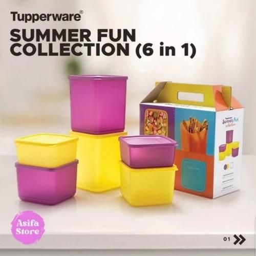 Jual Tupperware Summer Fun Collection Set isi 6 Terlaris - HappyTime 1L ...