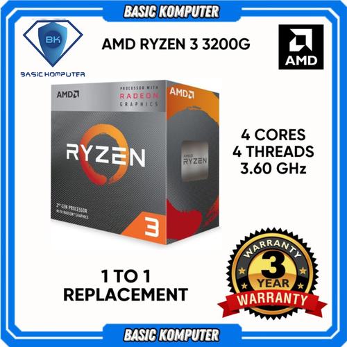 Jual PROCESSOR AMD RYZEN 3 3200G 3.6 GHz BOX SOCKET AM4 GARANSI 3 TAHUN ...