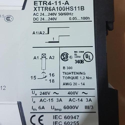 Jual Terminal Timer Eaton Etr4-11-A Xttr6A100Hs11B Ac/Dc 24-240V 50 ...