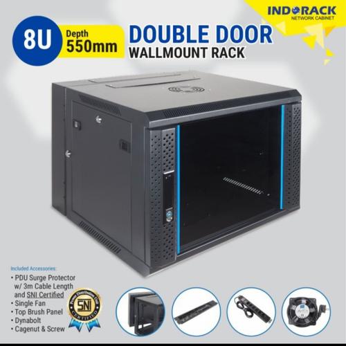 Jual WALLMOUNT INDORACK 8U 550MM 19" WIR5508D - WALL RACK MOUNT DOUBLE ...