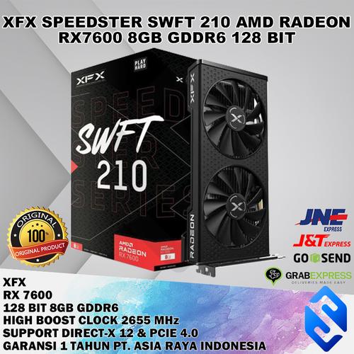 Jual XFX SPEEDSTER SWFT 210 AMD RADEON RX 7600 CORE EDITION 8GB GDDR6 MURAH - Kota Surabaya ...