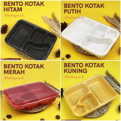 Jual MULIA PACK - Thinwall Tray Lunch Kotak Mika Bento Sekat 4 Bento ...