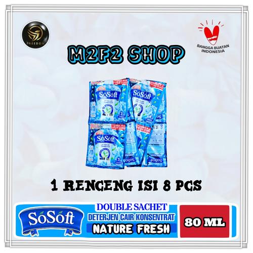 Jual Sosoft Deterjen Cair Konsentrat Double Sachet - 80 ml (1 Renceng ...