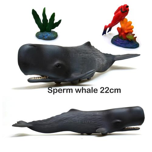 Jual Miniatur Sperm Whale Paus Sperma 22 cm set dengan penyelam dan ...