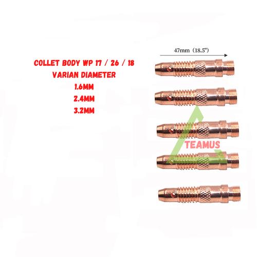 Jual Collet Body WP 17 / 18 / 26 Las Argon Diameter 1.6MM - 2.4MM - 3 ...