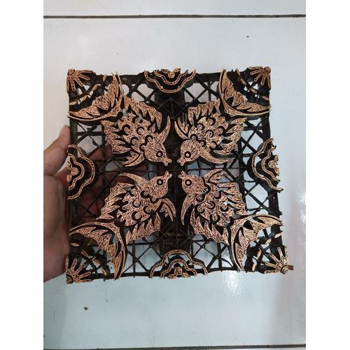 Jual alat cap batik tradisional antik bahan tembaga besi motif ikan ...