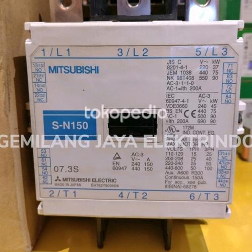 Jual Contactor Mitsubishi S-N150 Sn150 Coil 220V Ac 75Kw 200A Original ...