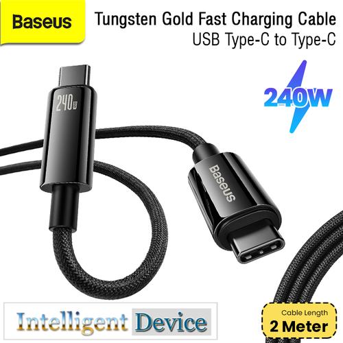 Jual BASEUS 240W Tungsten Gold Fast Charging Data Cable PD Type-C to ...