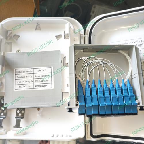 Jual Passive Splitter PLC BOX FO 1:8 SC UPC Fiber Optik Pasif Spliter ...