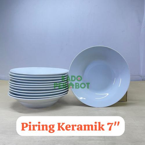 Jual piring keramik polos 7inch - piring lauk polos - piring keramik ...