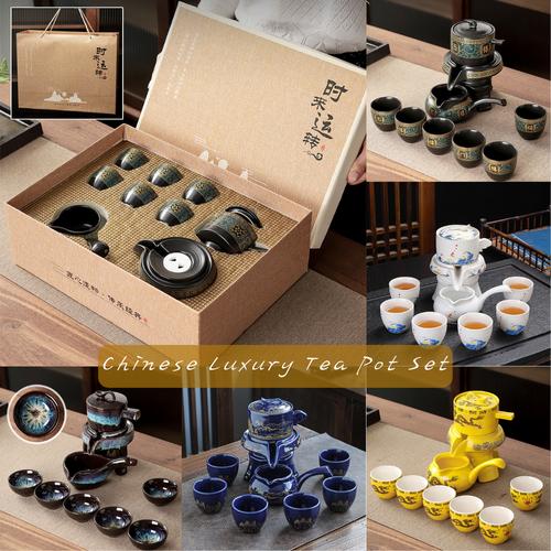 Jual Luxury Chinese Tea Set Pot Premium Ceramic Complete - Yellow ...