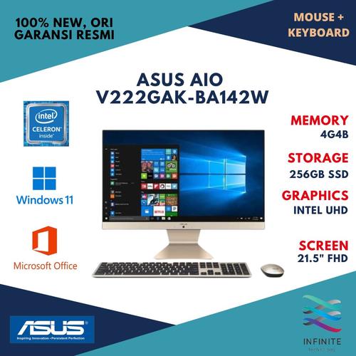 Jual Asus AIO V222GAK-BA142W Intel Celeron J4025 4GB 256GB SSD 21.5"FHD ...
